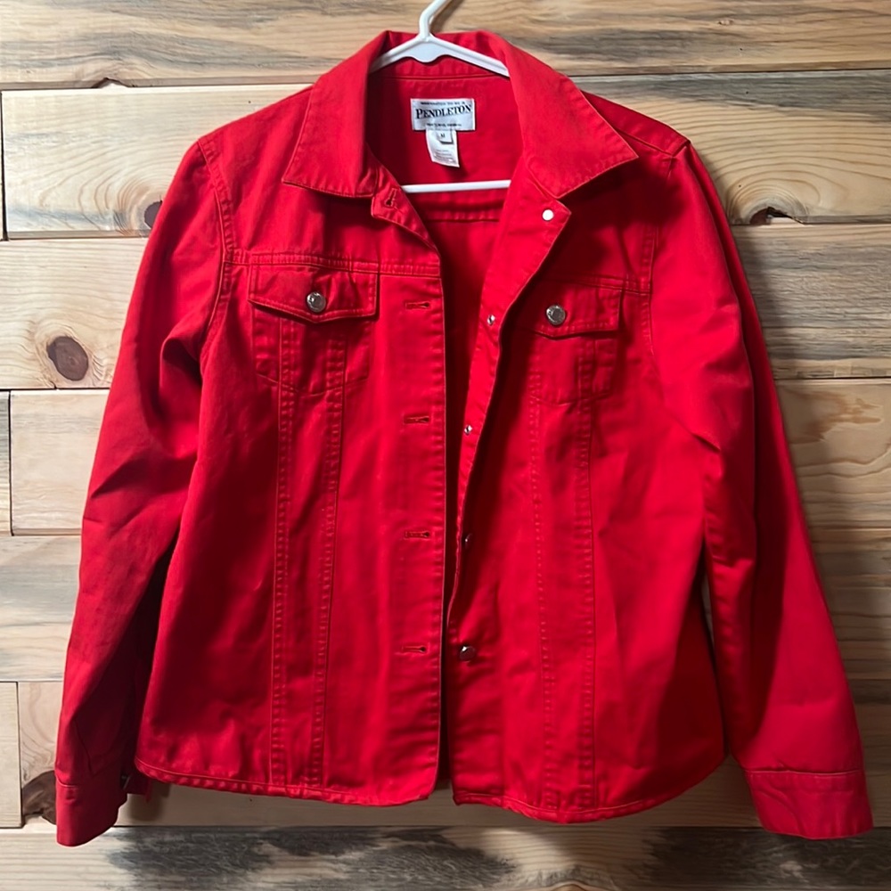 Vintage Pendleton Denim Trucker Jean Jacket In Cherry… - Gem